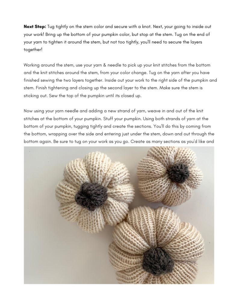 Addi- Knitting Loom Fall Pumpkin Pattern